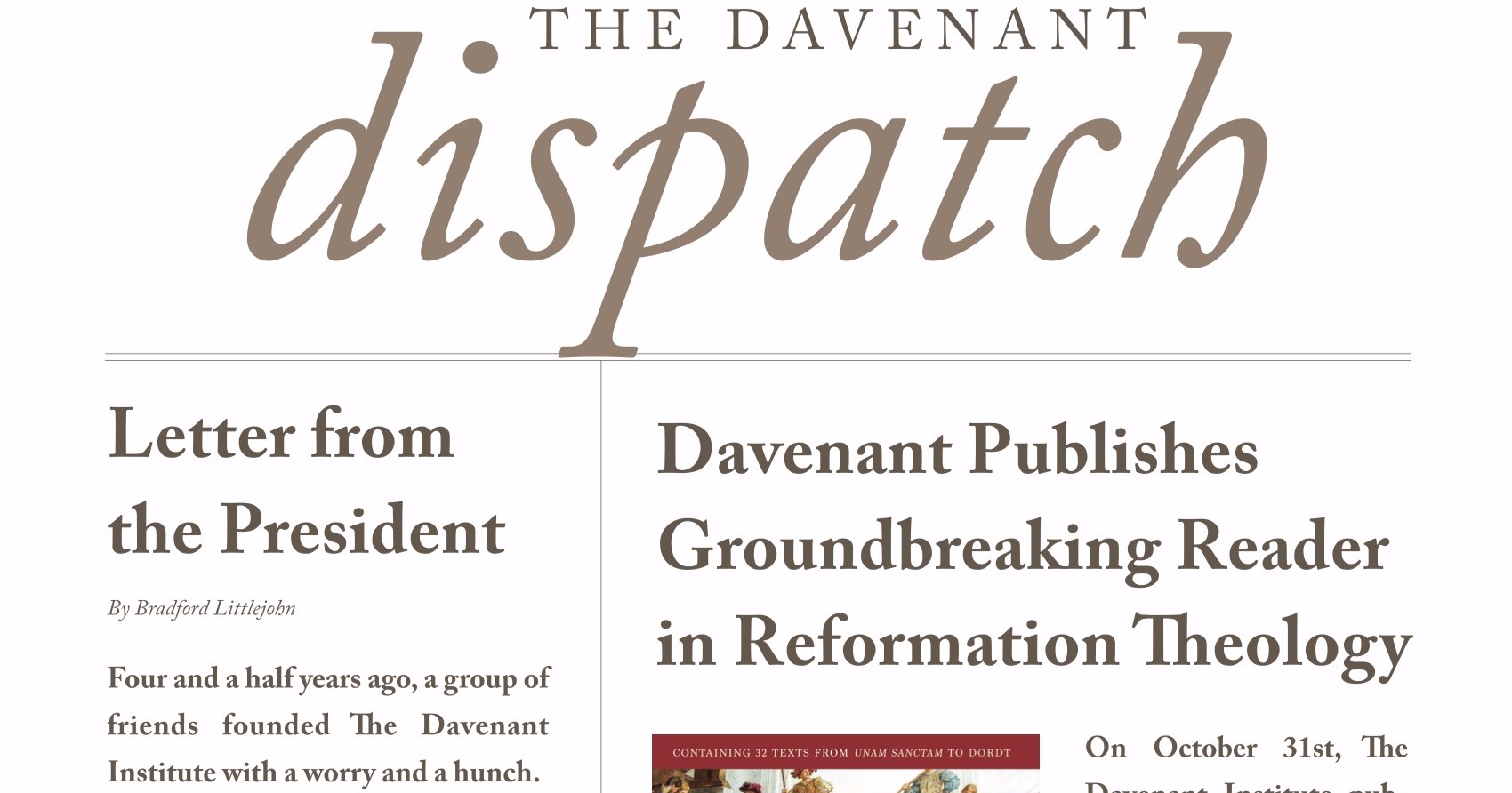 Davenant Dispatch December 2017 - The Davenant Institute